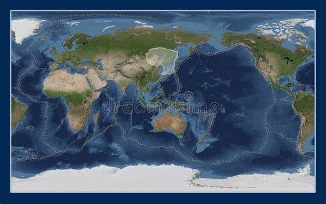 Amur Tectonic Plate Satellite Compact Miller Boundaries Stock Illustration Illustration Of