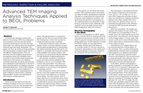 Pdf Advanced Tem Imaging Analysis Techniques Applied To Beol Problems