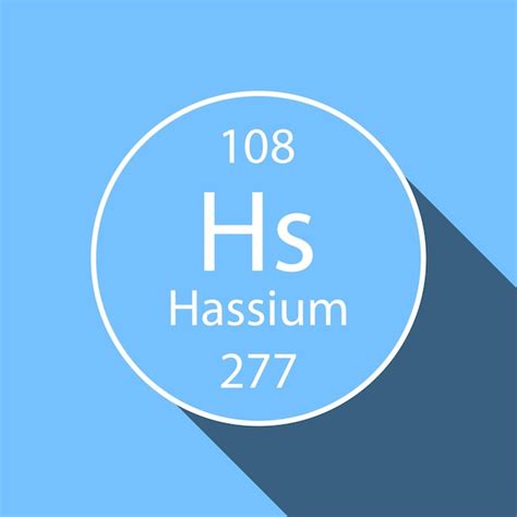 Premium Vector Hassium Symbol With Long Shadow Design Chemical