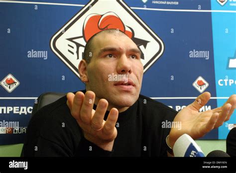 Nikolay Valuev Russian Heavy Weight Boxing Champion At The Press Conference Devoted To