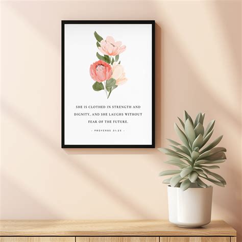 Proverbs 3125 Wall Art Floral Bible Verse Poster Christian Wall Art