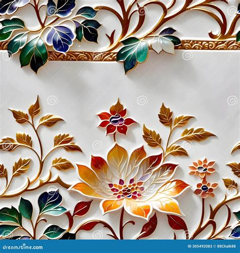 seamless background leaves flowers seamless pattern connecting