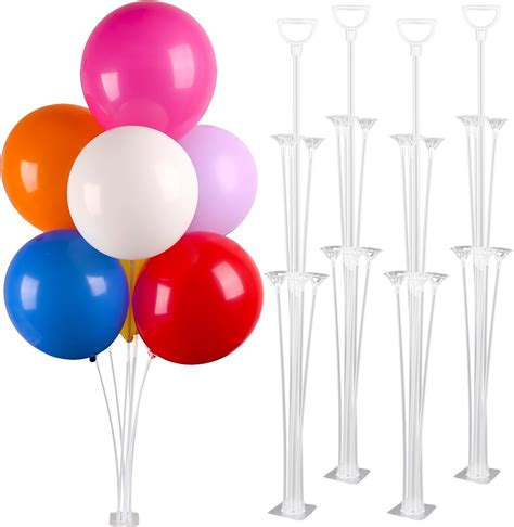 Sakolla 4 Sets Balloon Stand Kits For Table Balloon Sticks With Self