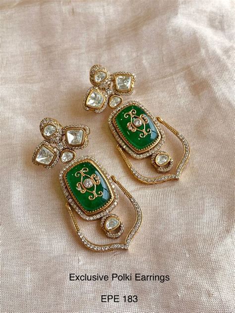 Copper Polki Earrings With Cz Stones At Rs 1600pair In Ahmedabad Id