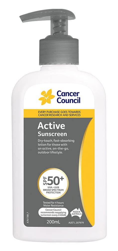 Cancer Council Active Sunscreen Spf50 Ingredients Explained