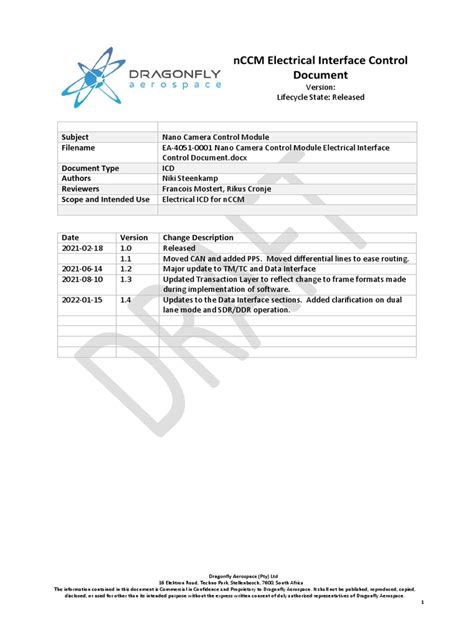 Ea 4051 0001 Nccm Electrical Interface Control Document V14 Pdf