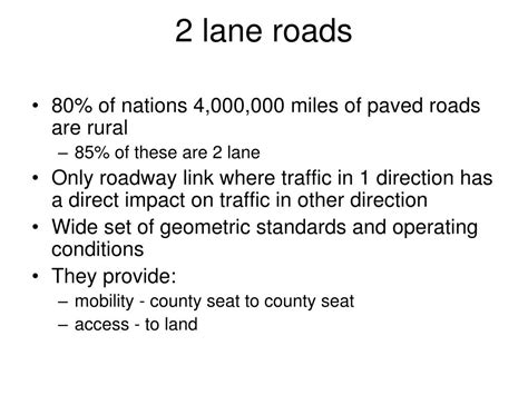 Ppt 2 Lane 2 Way Rural Hwys Powerpoint Presentation Free Download