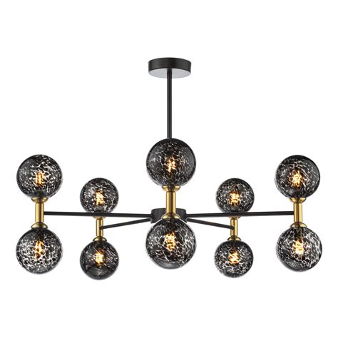 Takara 10 Light Semi Flush Matt Black And Bronze With Black Confetti G