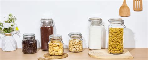 Vtopmart 34oz Glass Food Storage Jars With Airtight Clamp