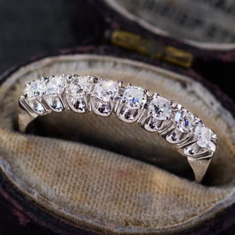 Vintage Diamond Anniversary Band Ring Platinum