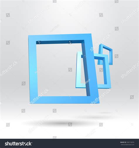 Three Blue Rectangular 3d Frames Your Stock Vector Royalty Free