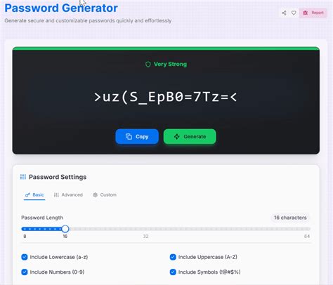 Advanced Password Generator Secure And Custom Passwords Webtoolscenter