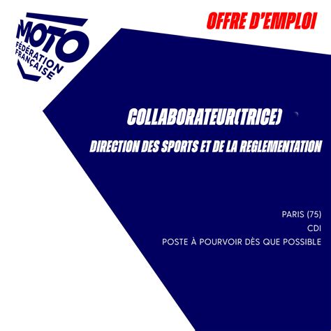 Offre Demploi Collab Ffmoto
