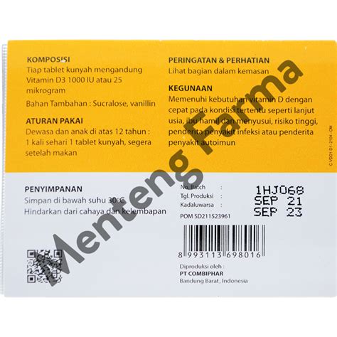 Fortiboost Vitamin D3 1000 Iu 6 Tablet Suplemen Vitamin D3 Apotek