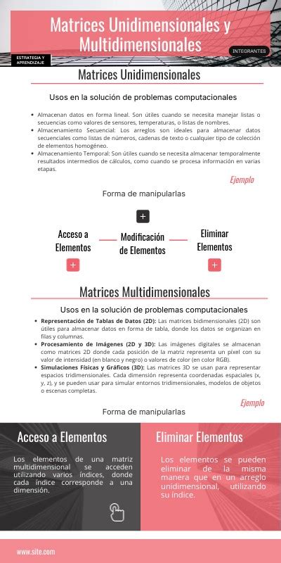 Infografia Matrices Unidimensionales Y Multidimensionales Genially