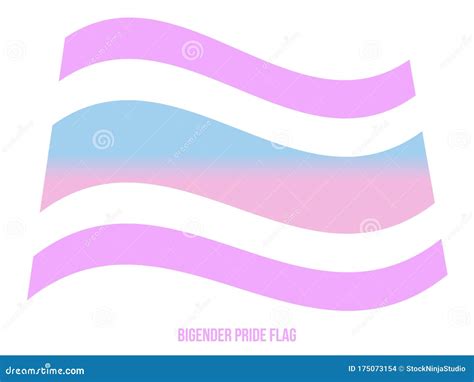 Bigender Pride Flag Waving Vector Illustration Designed With Correct