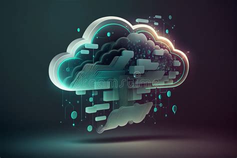 Cloud Computing Technology Concept Background Digital Illustration