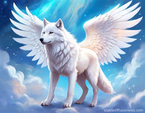 Cute Winged Wolf Stable Diffusion Online