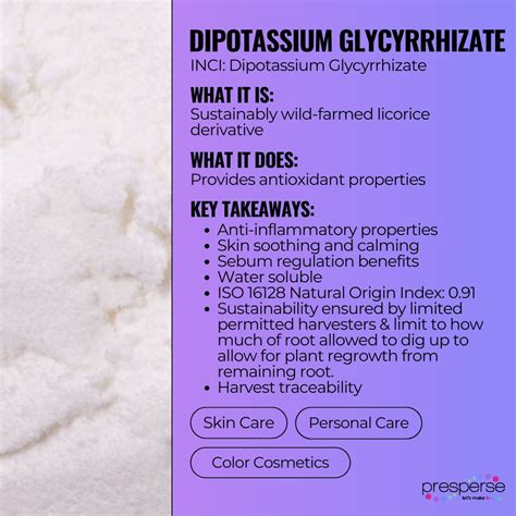 Dipotassium Glycyrrhizate Is A Licorice Derivative That Exhibits Anti