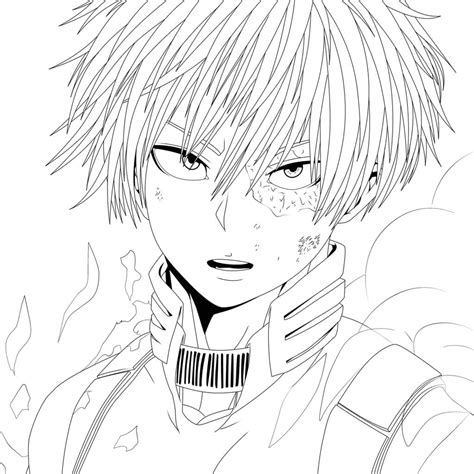 Shoto Todoroki Coloring Pages Coloringlib