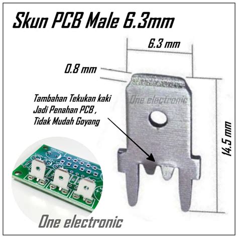 Jual Skun Pcb 63mm Konektor Plus Penahan Tengah Male Jantan Terminal