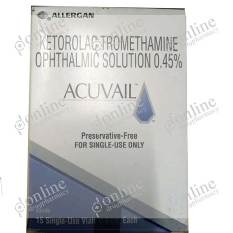 Acuvail Eye 15s 04 Ml Toradol Ketorolac Tromethamine Precaution