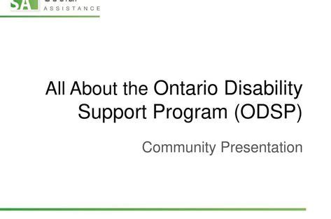 Odsp Ontario Disability Support Program