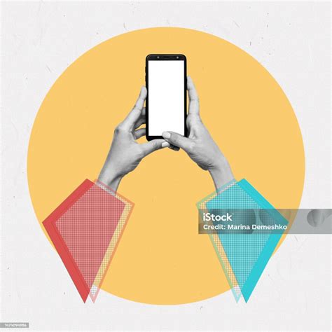 손에 흰색 화면이있는 휴대 전화 스마트 폰의 모형 현대 미술 현대적인 디자인 3차원 형태에 대한 스톡 사진 및 기타 이미지 3차원 형태 감각 지각 검은색 Istock