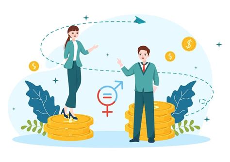 Premium Vector Sexism Illustration With Gender Inequality Between Men