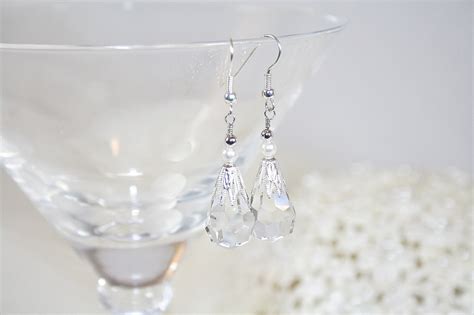 Swarovski Crystal Drop Earrings Vintage Swarovski Crystal Wedding