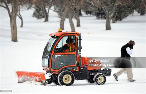 Denver Colorado February 14th 2008 A Small Plow Plows A Path At News Photo Getty Images