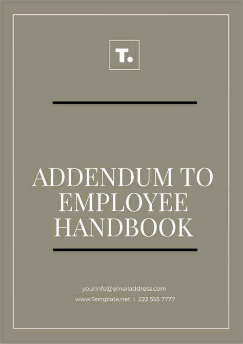 Free Addendum To Employee Handbook Template To Edit Online