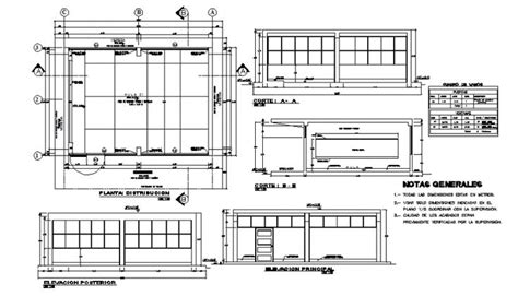 Classrooms Elevation Section And Distribution Plant Details Dwg File