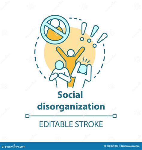 Social Disorganization Concept Icon Behavioral Problems Thin Line Illustration Stock Vector