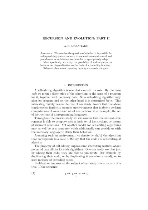 Pdf Recursion And Evolution Part Ii