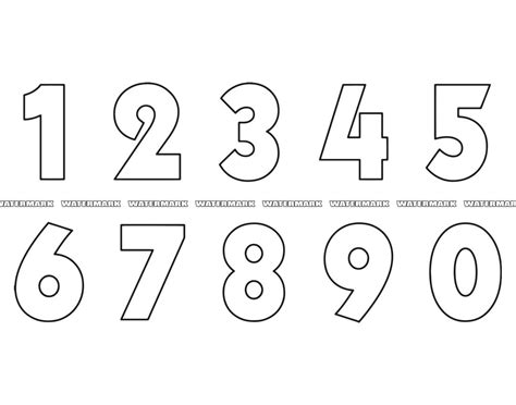 Numbers Svg 1 Numbers Cut File Numbers Dxf Numbers Png Numbers
