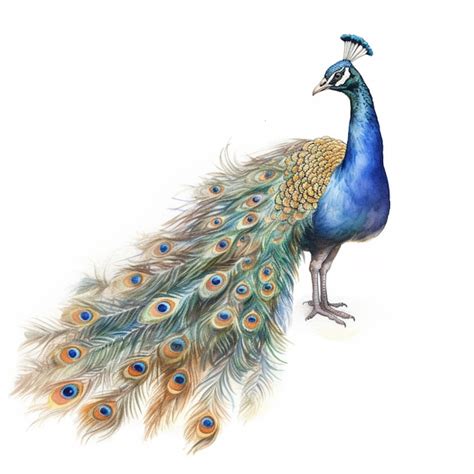 Premium Ai Image Peacock With Blue Tail Feathers And Long Tail