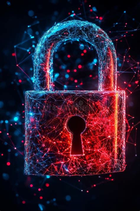 Abstract Glowing Padlock Concept Of Cybersecurity Network Security