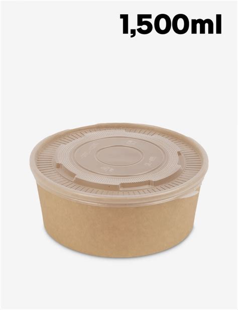 크라프트 원형 종이용기 004 1500cc 뚜껑별도 100개300개600개