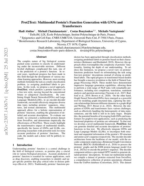 pdf prot2text multimodal protein s function generation with gnns and