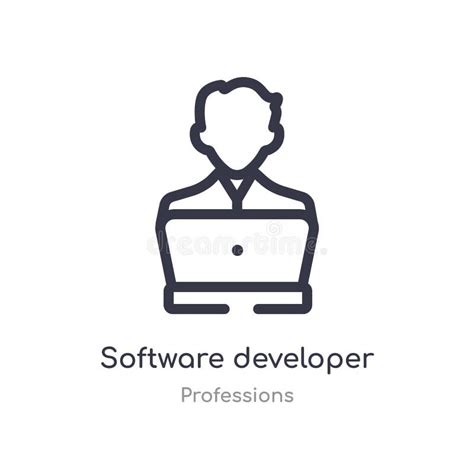 Icono De Contorno De Desarrollador De Software Ilustración Vectorial