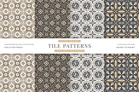 Premium Vector Vintage Tile Patterns Collection 5