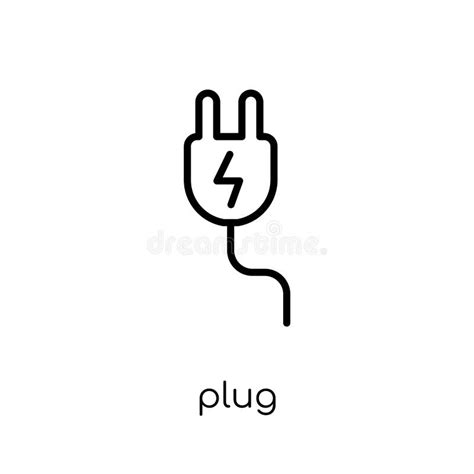 Plug Icon Trendy Modern Flat Linear Vector Plug Icon On White B Stock