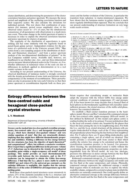 Pdf Entropy Difference Between The Face Centered Cubic And Hexagonal Close Packed Crystal
