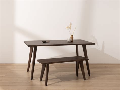 Dark Solid Oak Scandinavian Dining Table Grain And Frame