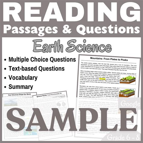 Volcanoes Rocks And Mountains Sample Reading Passage Docs By Teach