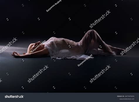 Unrecognizable Naked Woman Silhouette Laying White Stock Photo Shutterstock