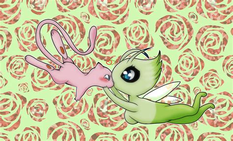 Celebi Mew Kiss By Jokaneko On Deviantart