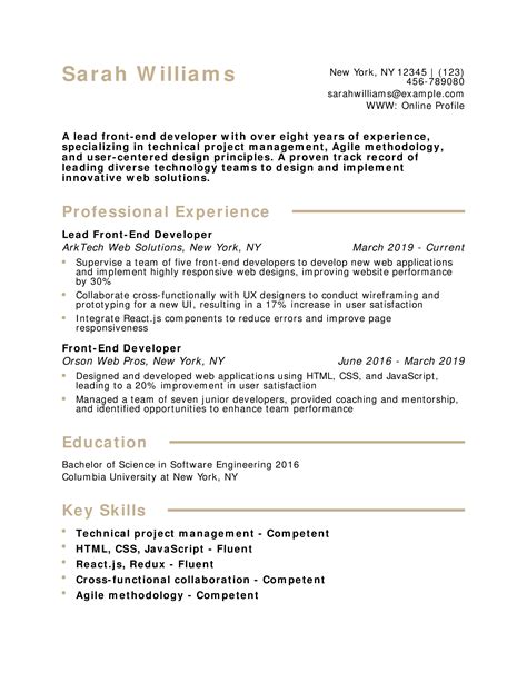 25 Best Front End Developer Resume Examples And Templates For 2026