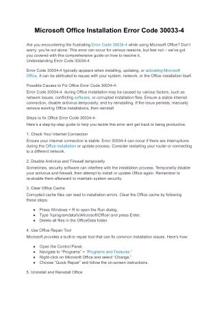 PPT Resolving Microsoft Office Installation Error Code PowerPoint Presentation ID